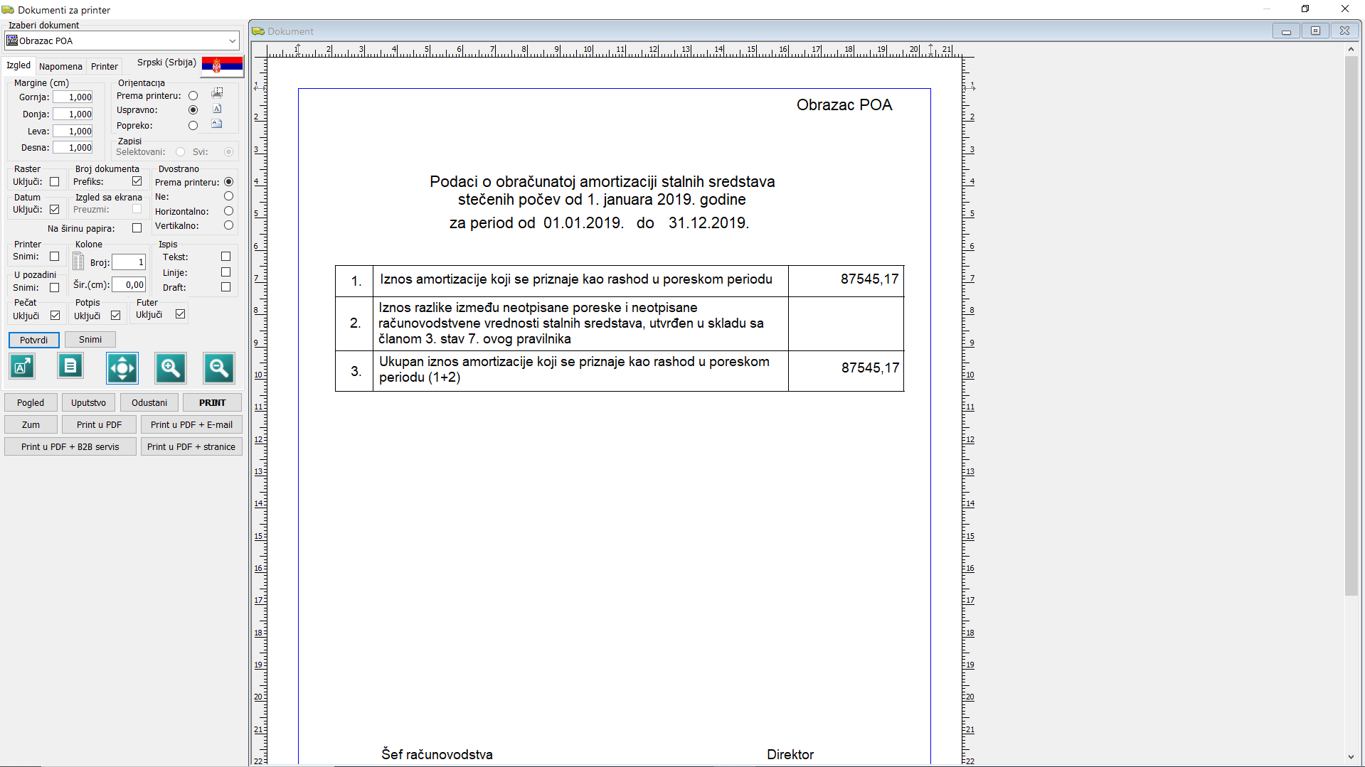 Calculus 12 | POA obrazac