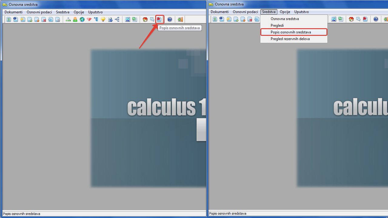 Calculus 12 | Popis osnovnih sredstava